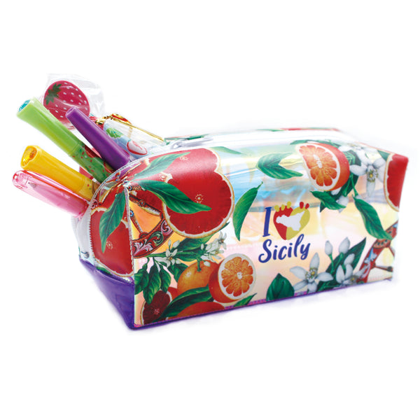 RCNO-A3 Holographic Pencil Pouch with Rectangle Heart Shape – Bensia