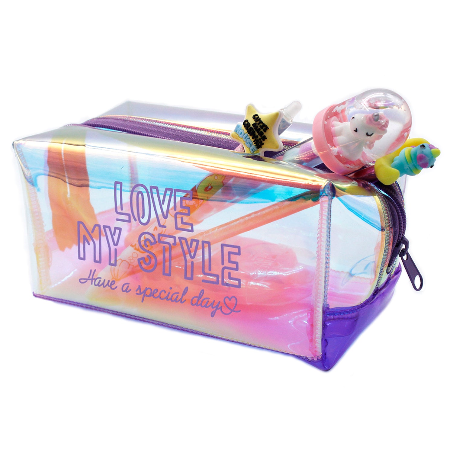 RCNO-A4 Rectangular Large Space Holographic Pencil Pouch – Bensia